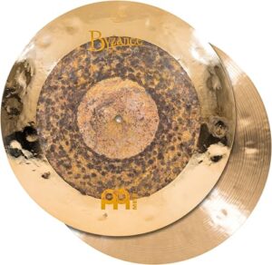 meinl cymbals byzance 15" dual hihats, pair — made in turkey — hand hammered b20 bronze, 2-year warranty, b15duh