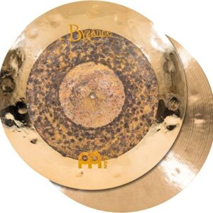 Meinl Cymbals Byzance 15" Dual Hihats, Pair — Made in Turkey — Hand Hammered B20 Bronze, 2-Year Warranty, B15DUH