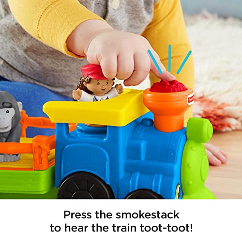 Fisher-Price Little People Toddler Toy Train Choo-Choo Zoo with Music Sounds and 3 Figures for Pretend Play Ages 1+ Years