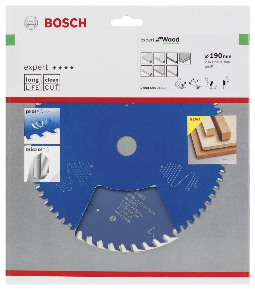 Bosch 2608644045 EXWOH 7.48" x 20mm 48T Circular saw blade Top Precision