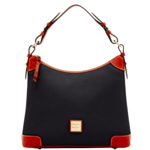 dooney & bourke women's hobo shoulder bag in pebble grain leather, large handbag with adjustable shoulder strap, elephant