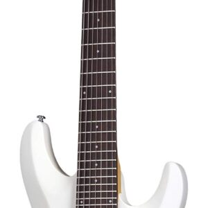 Schecter C-7 DELUXE Satin White 7-String Solid-Body Electric Guitar, Satin White