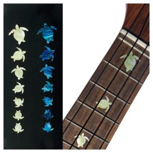 inlay sticker fret markers for ukuleles - sea turtles/honus (2 colours set)