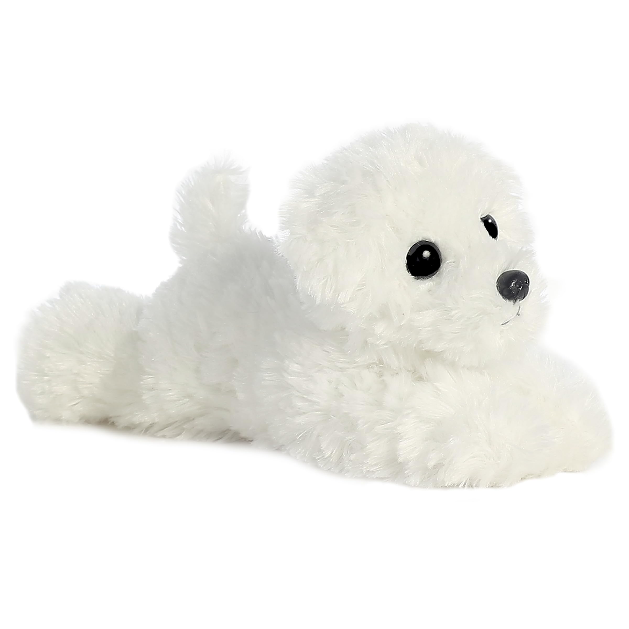 Aurora® Adorable Mini Flopsie™ Snowball™ Stuffed Animal - Playful Ease - Timeless Companions - White 8 Inches