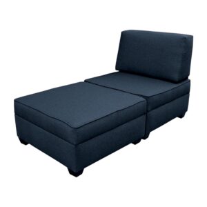 duobed storage chaise lounge/bed - blue