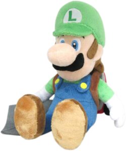 little buddy 1353 super mario series luigi's mansion 10" luigi with ghost vacuum poltergust plush, 7