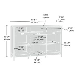 Sauder Adept Storage 9 Cubby Storage Organizer Credenza Book Shelf/Bookcase, in Craftsman Oak