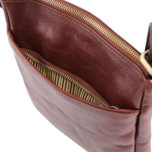 Tuscany Leather Jason Leather Crossbody Bag Dark Brown