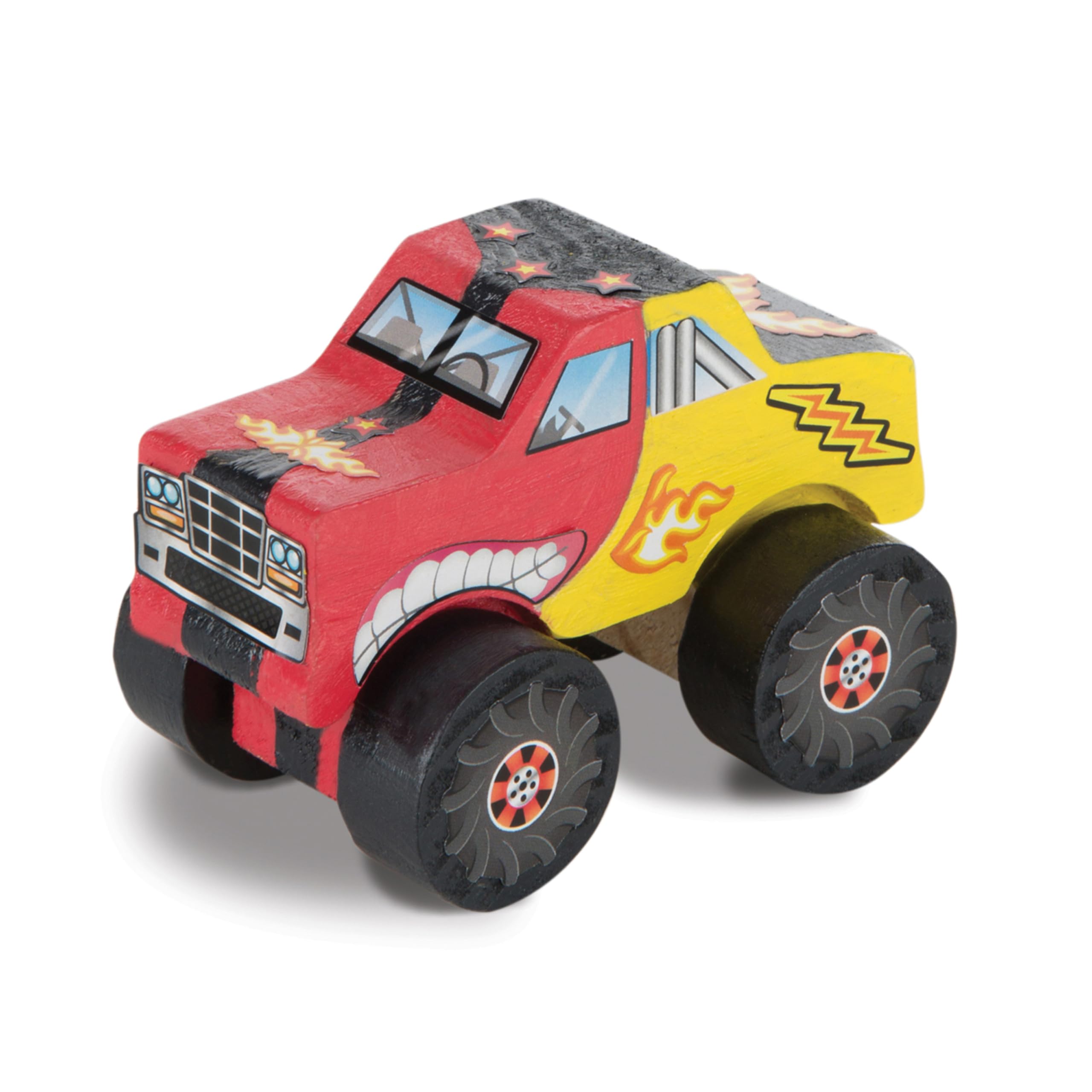 Melissa & Doug Created by Me! Monster Truck Wooden Craft Kit - Easter Basket Stuffers Easy To Assemble DIY For Kids