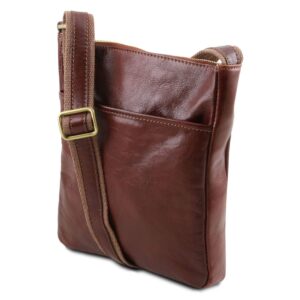 Tuscany Leather Jason Leather Crossbody Bag Dark Brown