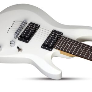 Schecter C-7 DELUXE Satin White 7-String Solid-Body Electric Guitar, Satin White