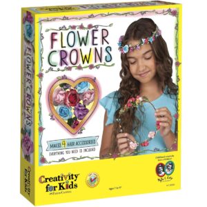 creativity for kids flower crowns craft kit - create 4 hair accessories