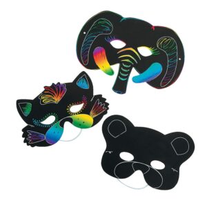 fun express magic scratch paper animal masks - scratch art - crafts for kids and fun home activities - vbs vacation bible school supplies/decor