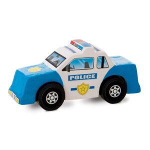 Melissa & Doug Created by Me! Rescue Vehicles Wooden Craft Kit - Decorate-Your-Own Police Car, Fire Truck, Helicopter