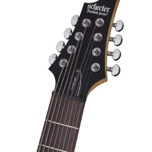 Schecter C-8 DELUXE Satin Black 8-String Solid-Body Electric Guitar, Satin Black