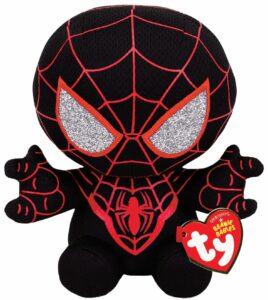 ty marvel avengers miles morales, licensed squishy beanie baby soft plush toys, collectible cuddly stuffed teddy