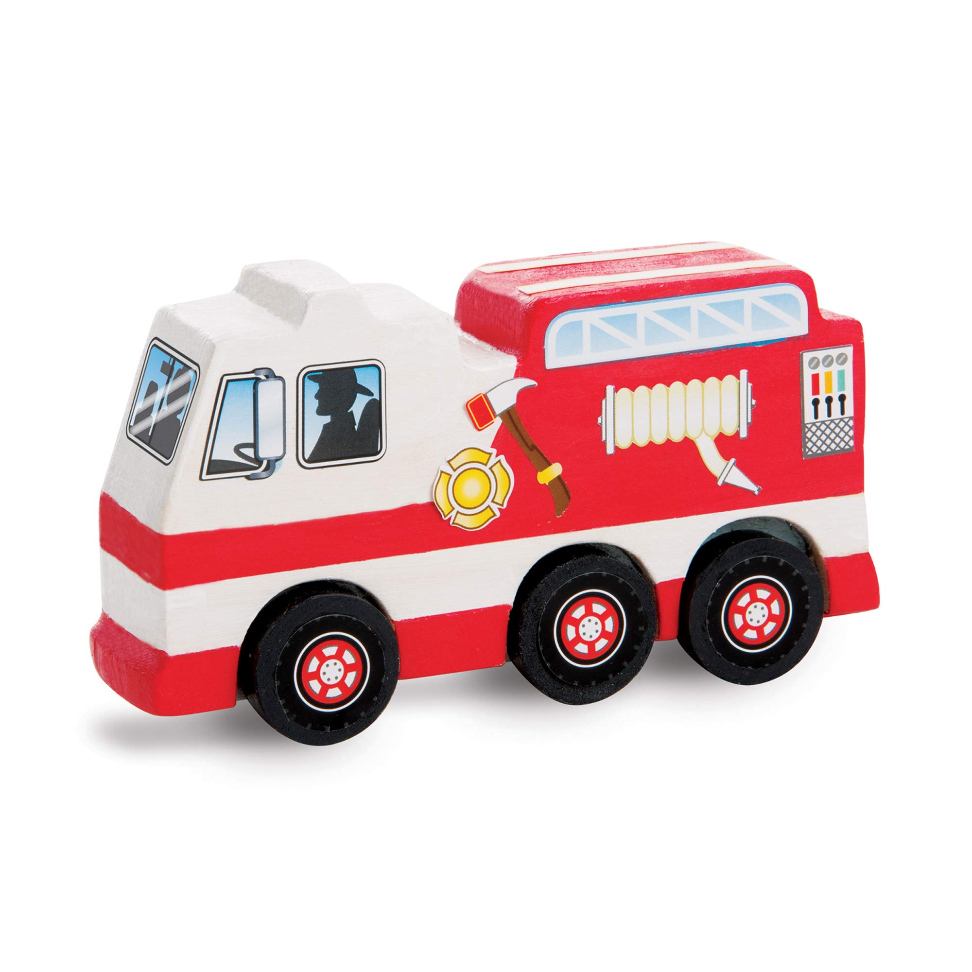 Melissa & Doug Created by Me! Rescue Vehicles Wooden Craft Kit - Decorate-Your-Own Police Car, Fire Truck, Helicopter