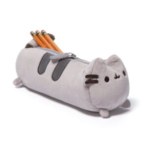 gund pusheen cat plush stuffed animal accessory pencil case, gray, 8.5"