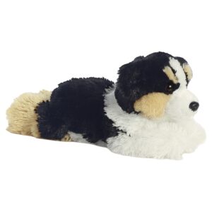 aurora® adorable flopsie™ auzzie™ stuffed animal - playful ease - timeless companions - black 12 inches