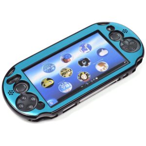 cosmos light blue aluminum metallic protection hard case cover compatible with ps vita 2000 (not for vita 1000 series)