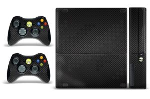 247 skins graphics kit sticker decal compatible with xbox 360e 360 elite and controllers - printed carbon