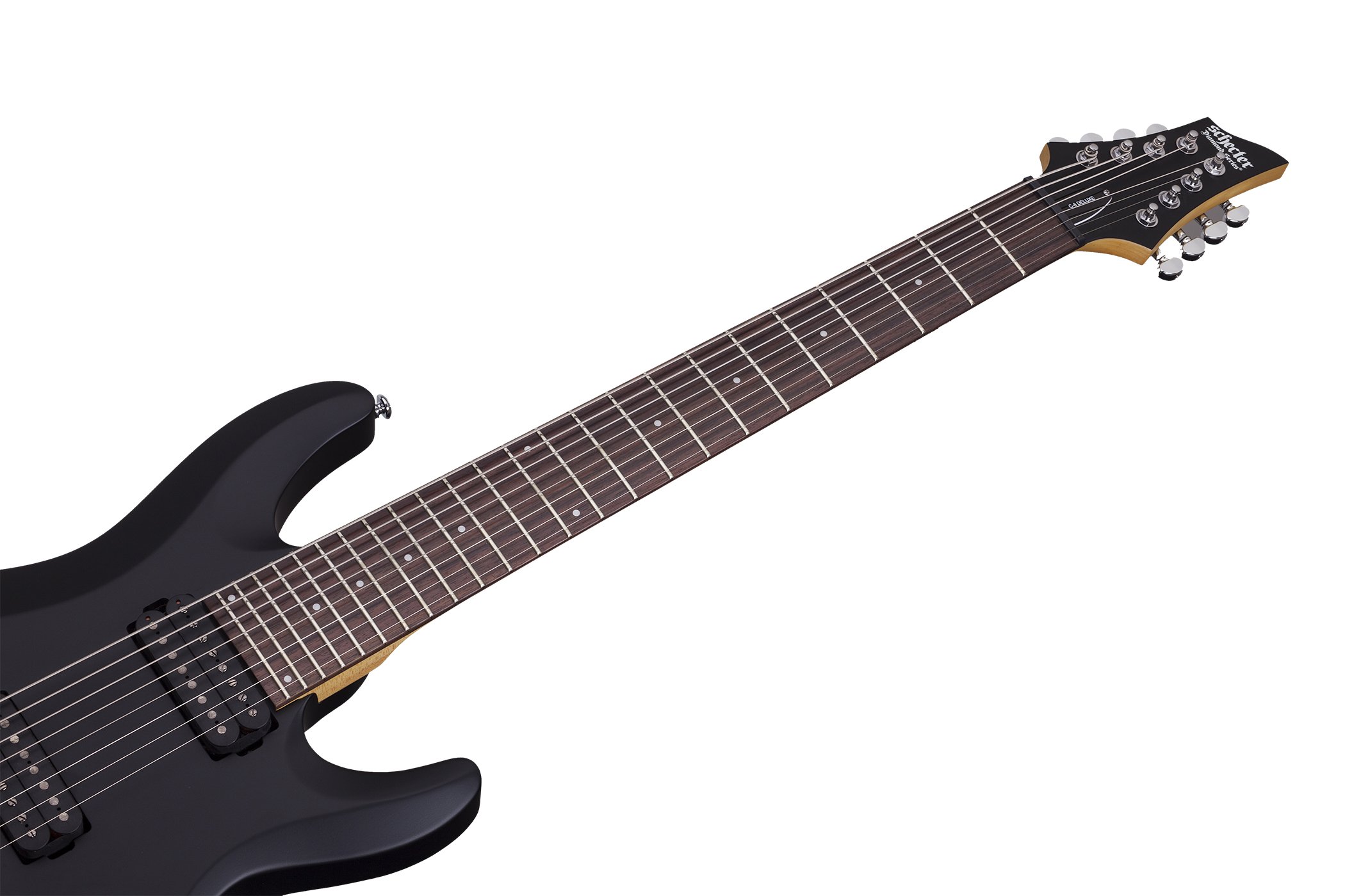 Schecter C-8 DELUXE Satin Black 8-String Solid-Body Electric Guitar, Satin Black