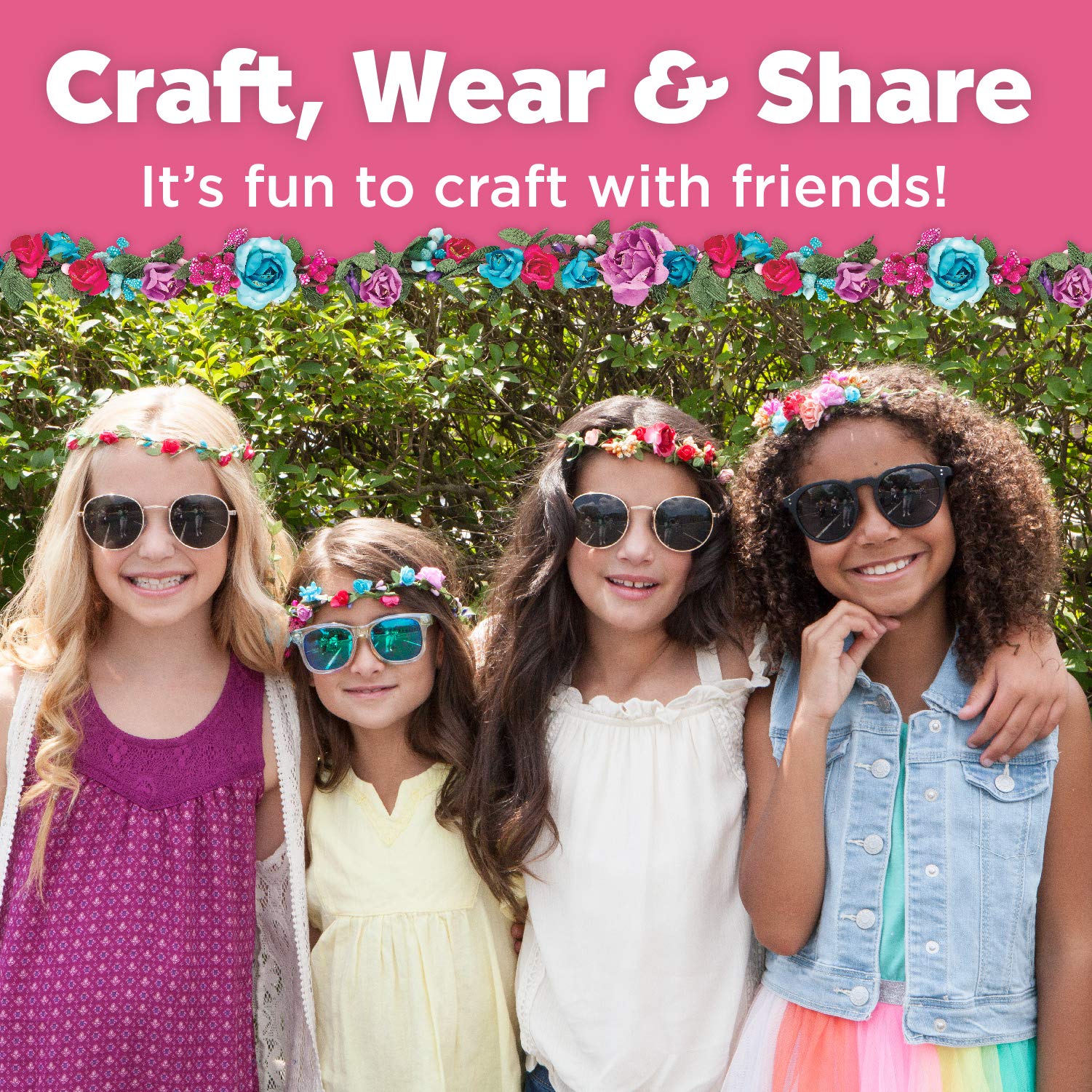 Creativity for Kids Flower Crowns Craft Kit - Create 4 Hair Accessories