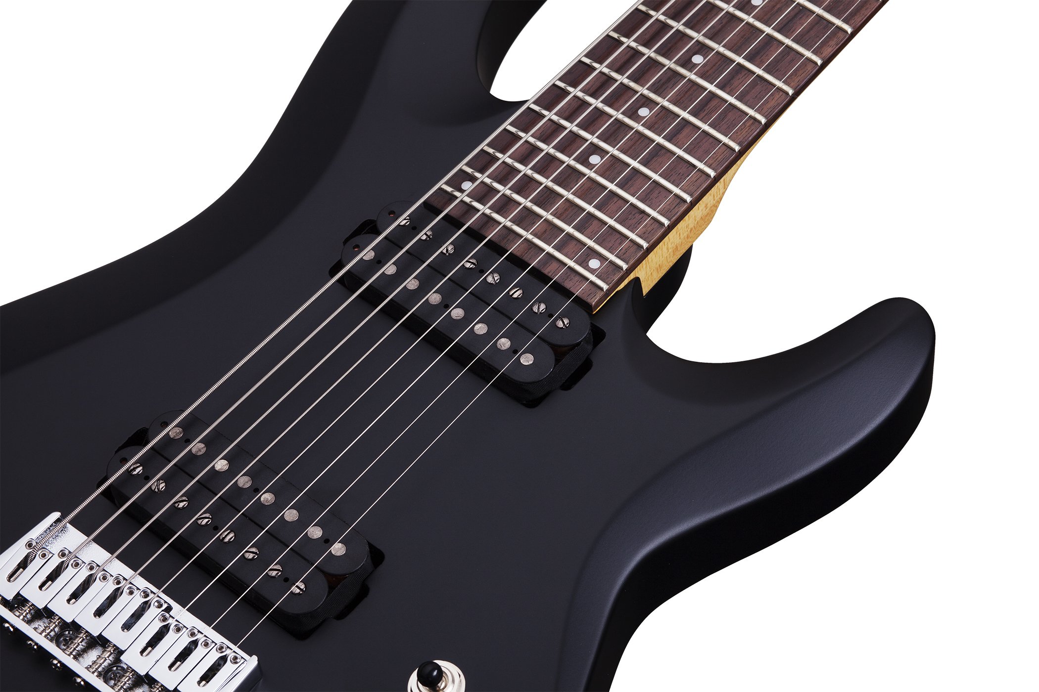 Schecter C-8 DELUXE Satin Black 8-String Solid-Body Electric Guitar, Satin Black