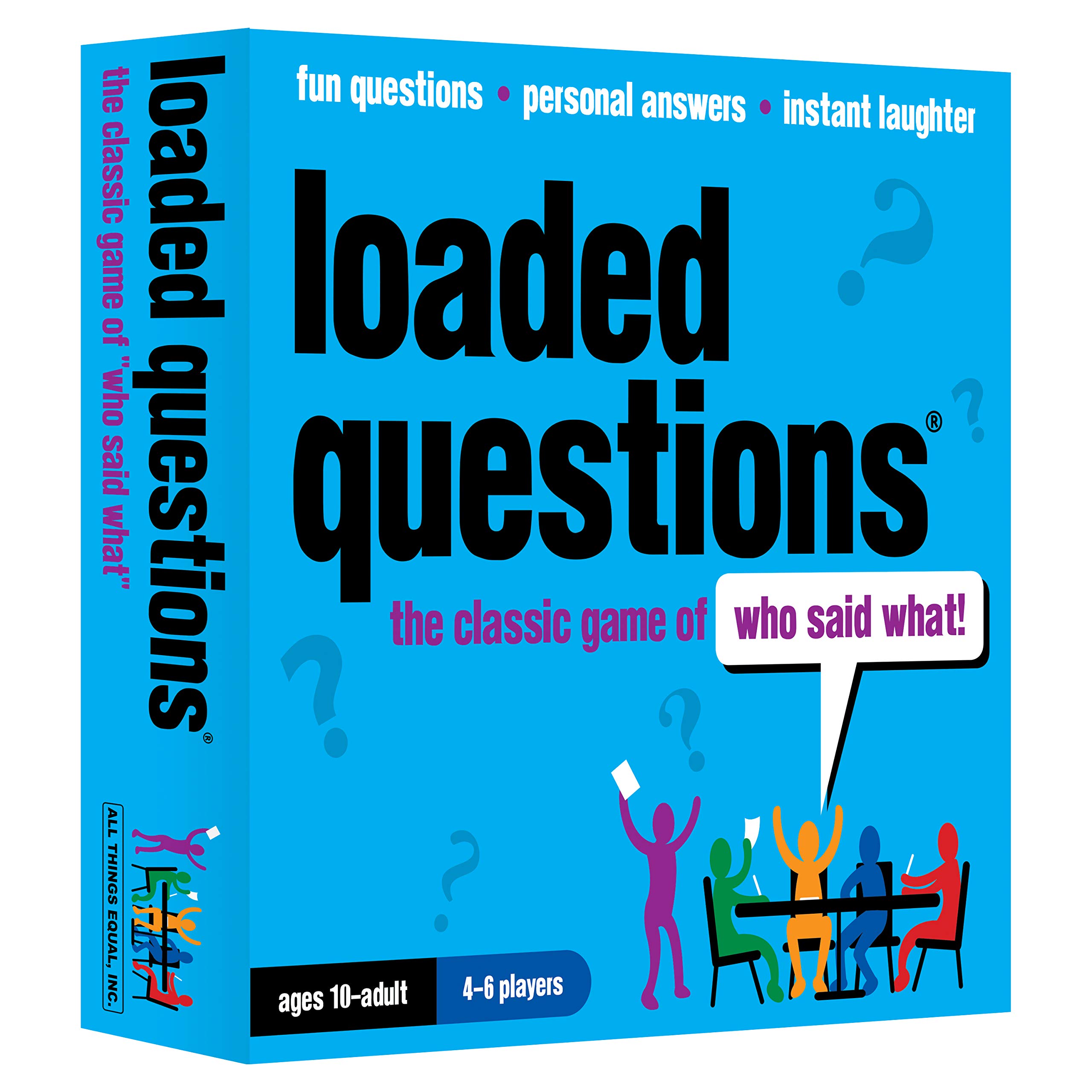 All Things Equal, Inc. Loaded Questions - The Family/Friends Version of the Classic Game of 'Who Said What' ,Blue