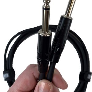 Gearlux Instrument Cable/Professional Guitar Cable 1/4 Inch to 1/4 Inch, Black, 25 Foot - 3 Pack