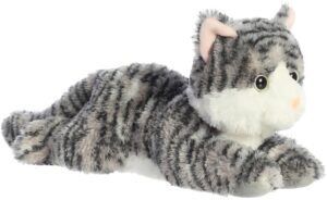 aurora® adorable flopsie™ lily™ stuffed animal - playful ease - timeless companions - gray 12 inches