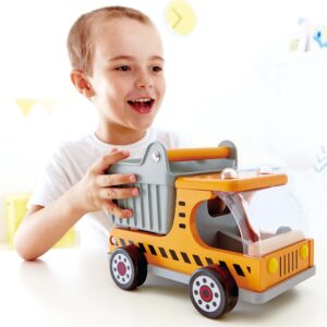 Hape Wooden Dump Truck| Pretend Play Construction Vehicle Toys for Toddlers