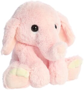 aurora® playful lil benny phant™ baby stuffed animal - soft & cuddly toy - imaginative play - pink 10 inches