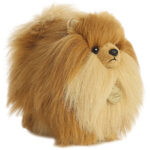 Aurora® Realistic Miyoni® Pomeranian Stuffed Animal - Lifelike Detail - Cherished Companionship - Brown 9 Inches