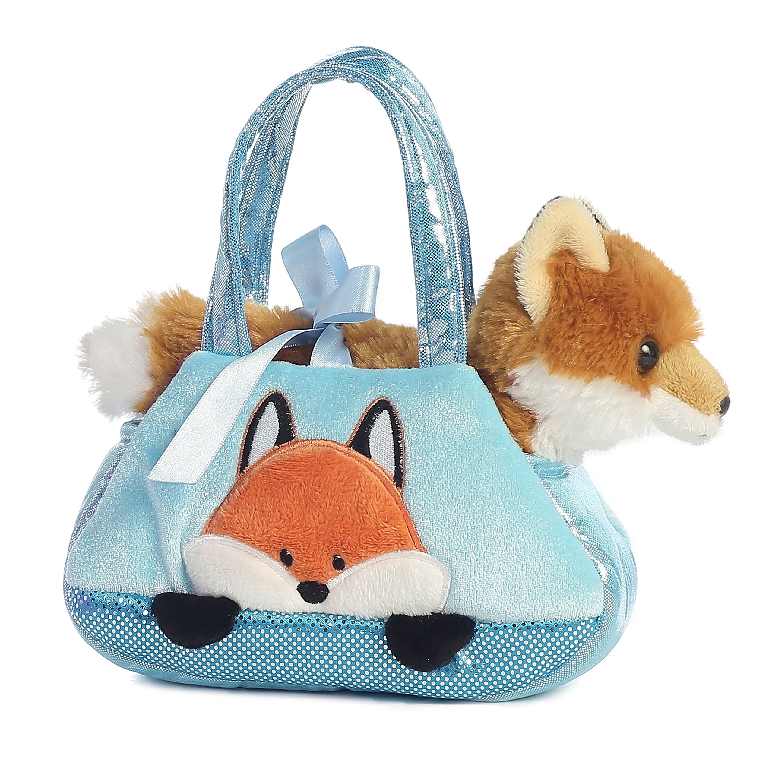 Aurora® Fashionable Fancy Pals™ Peek-A-Boo Fox Stuffed Animal - On-The-go Companions - Stylish Accessories - Multicolor 7 Inches