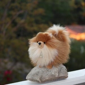 Aurora® Realistic Miyoni® Pomeranian Stuffed Animal - Lifelike Detail - Cherished Companionship - Brown 9 Inches