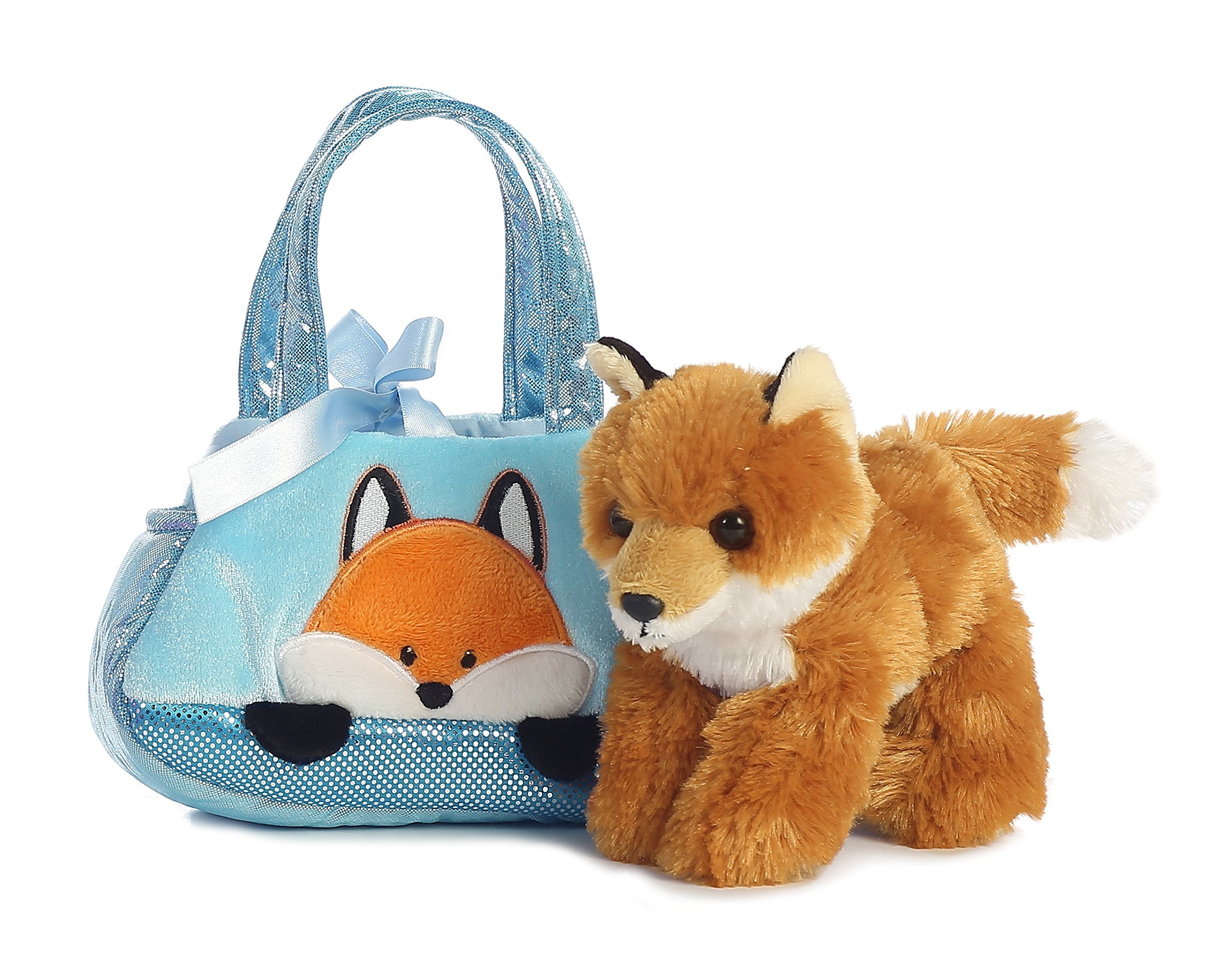 Aurora® Fashionable Fancy Pals™ Peek-A-Boo Fox Stuffed Animal - On-The-go Companions - Stylish Accessories - Multicolor 7 Inches