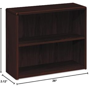 HON 10752NN 10700 Series Wood Bookcase, Two Shelf, 36w x 13 1/8d x 29 5/8h, Mahogany