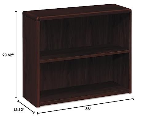 HON 10752NN 10700 Series Wood Bookcase, Two Shelf, 36w x 13 1/8d x 29 5/8h, Mahogany