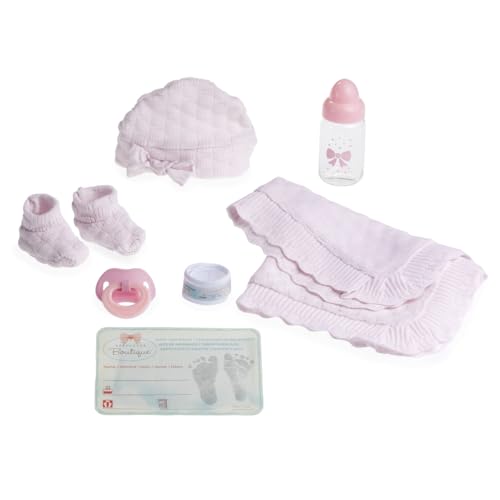 Real Girl Baby Doll 15" | Anatomically Correct | JC Toys - La Newborn | Made in Spain | Pink Knit Outfit & Accessories | Ages 2+