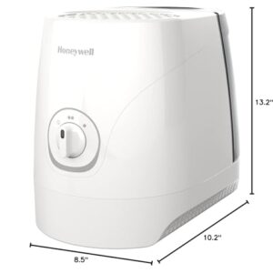 Honeywell Cool Moisture Humidifier White Ultra Quiet with Auto Shut-Off, Variable Settings & Wicking Filter for Small to Medium Rooms, Bedroom, Baby Room