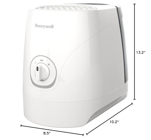 Honeywell Cool Moisture Humidifier White Ultra Quiet with Auto Shut-Off, Variable Settings & Wicking Filter for Small to Medium Rooms, Bedroom, Baby Room