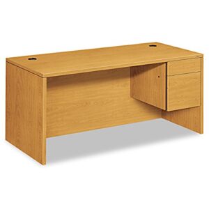 hon 10583rcc 10500 series"l" right 3/4-height pedestal desk, 66 x 30 x 29-1/2, harvest