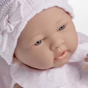 Real Girl Baby Doll 15" | Anatomically Correct | JC Toys - La Newborn | Made in Spain | Pink Knit Outfit & Accessories | Ages 2+