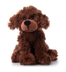 the petting zoo scruffy dog stuffed animal, gifts for kids, chocolate brown dog plush toy 10 inches