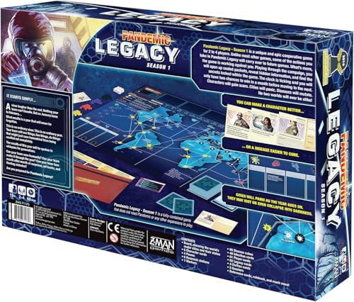 Pandemic Legacy Season 1 Blue Edition Board Game for Adults and Family | Cooperative Board Game | Ages 13+ | 2 to 4 players | Average Playtime 60 minutes | Made by Z-Man Games