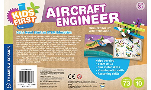 Kids First Aircraft Engineer | STEM | 32 Page Full-Color Illustrated Storybook | Ages 3+ | Preschoolers and kindergartners | Develop Fine Motor Skills | Parents Choice Gold Award, Multi-colored, Standard