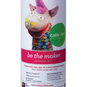 Cate & Levi - Hand Puppet Making Kit - Premium Reclaimed Wool - Machine Washable (Unicorn)