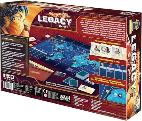 Pandemic Legacy Season 1 Red Edition Board Game | Board Game for Adults and Family | Cooperative Board Game | Ages 13+ | 2 to 4 players | Average Playtime 60 minutes | Made by Z-Man Games