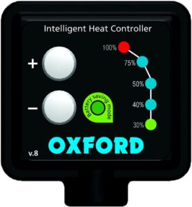 oxford - replacement intelligent heat controller (ofv8), 5 heat settings, sealed-for-life welded case, battery saving mode, for oxford powersports-grips